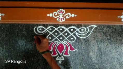 Easy Border Rangoli For Festival 🌹 Doorstep Rangoli 🌹 Traditional Rangoli Design En 2024