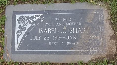 Isabel Jean Hahn Sharp 1919 1994 Find A Grave Memorial