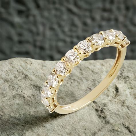 025ct Lab Grown Diamond Half Eternity Band In 9ct Yellow Gold