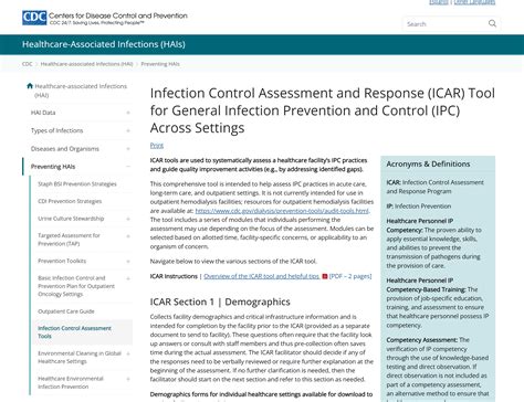 Cdc Infection Control Audit Tools At Tina Haggard Blog
