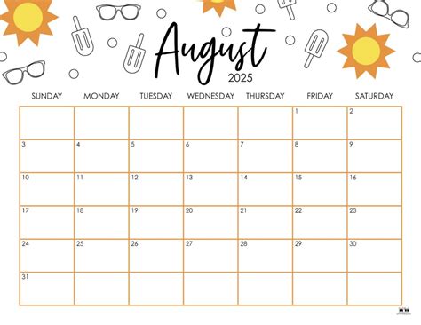 August 2025 Calendars 107 Free Printables Printabulk