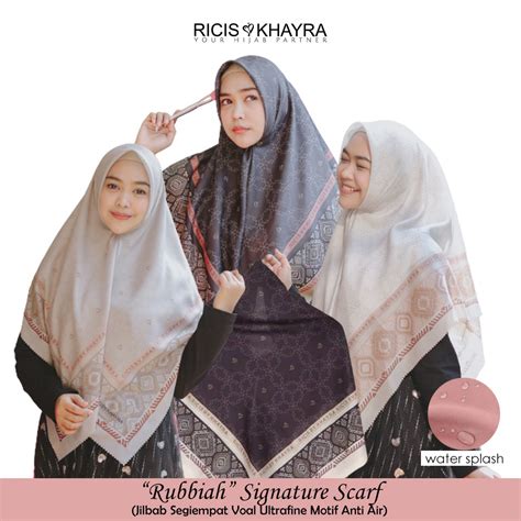 Jual Ricis By Khayra Rubbiah Scarf Hijab Anti Air Terviral Ultrafine Waterresist Voal