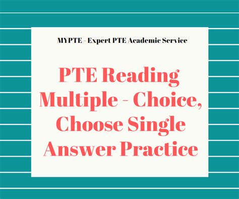 Pte Practice Pte Reading Multiple Choice Single Answer Mypte
