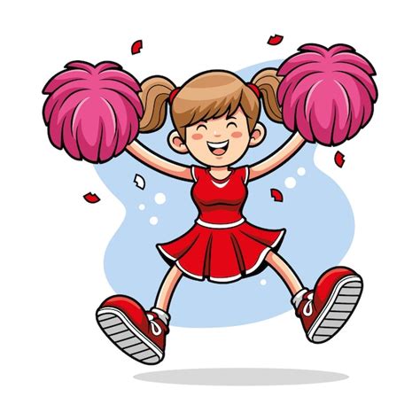 Premium Vector Hand Drawn Cheerleader Cartoon Illustration
