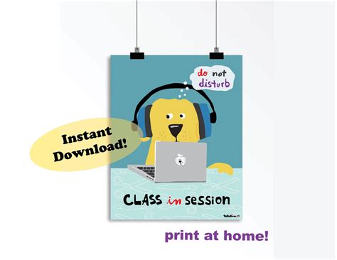 Virtual Class In Session Sign Instant Download For Dog Lovers Do Not
