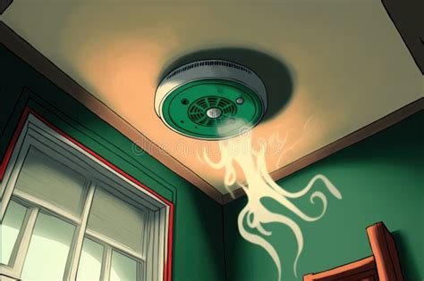 Smoke Detector Of Fire Alarm In Action Stock Illustration Illustration Of Protection