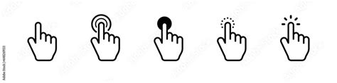 Pointer Cursor Computer Mouse Icon Set Clicking Cursor Pointing Hand Clicks Icons Mouse Click