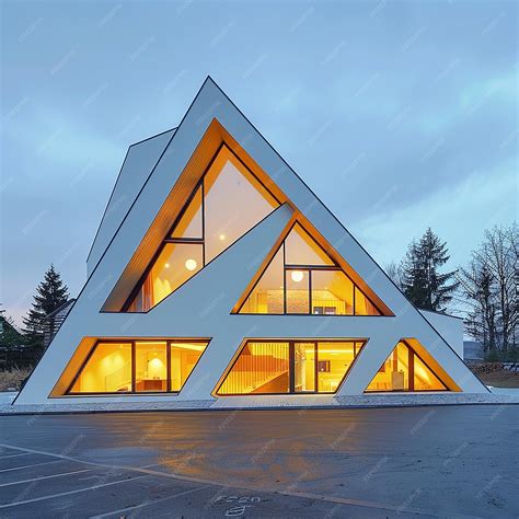 Premium Photo A Triangular Shaped Building With A Triangular Shape On The Top