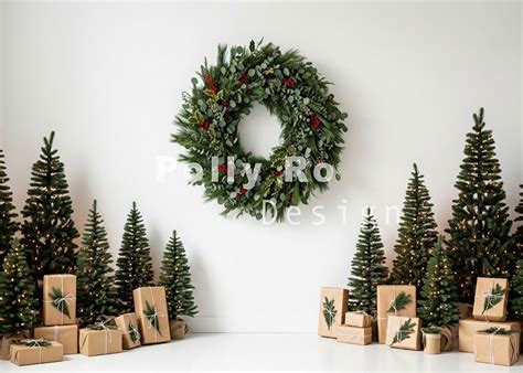 Avezano Christmas Wreath And Tree Backdrop Designed By Polly Ro Design
