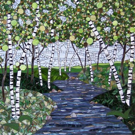 Spring Birches On The River Mosaic Birch Tree Mosaic Ideas Birch