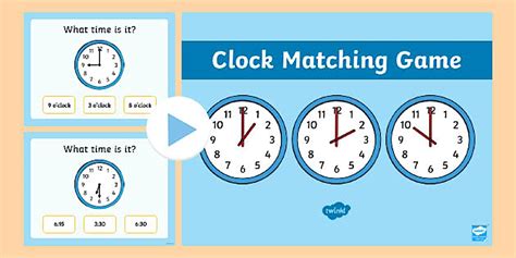 Ks1 Interactive Clock Matching Games Powerpoint Twinkl