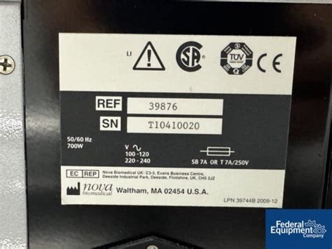 Nova Biomedical Flex Analyzer Chromatography System In Cleveland Oh Usa