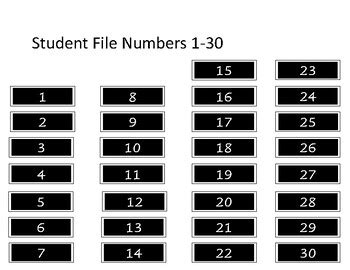 File Folder Number 1 30 Insert Labels By Resources From Miss Graham