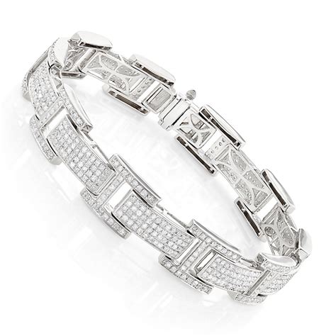 Mens Sterling Silver Diamond Bracelet 396 Ct 310026