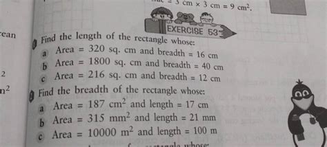 Find The Length Of The Rectangle Whose A Area 320 Sq Cm And Breadth 1