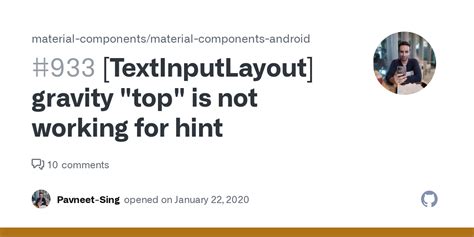 Textinputlayout Gravity Top Is Not Working For Hint · Issue 933