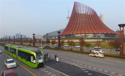 Trackless Driverless Rail Bus Takes To The Roads In China