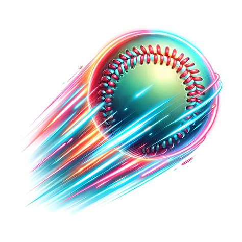 Neon Baseball Clipart Sports Art  Bundle Digital Download Set Of