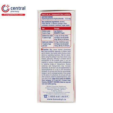 Thuốc Benadryl Allergy Elixir Thuốc điều Trị Bệnh đường Hô Hấp