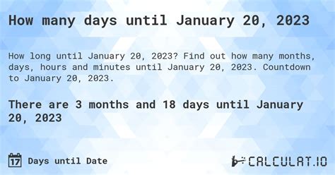 How Many Days Ago Was January 20 2023 Calculatio