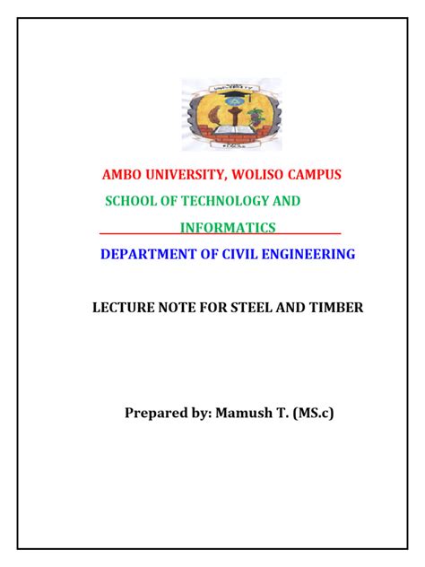 Steel Structure All In One Lecture Notes Pdf Buckling Deformation