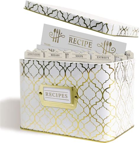 Recipe Box Recipe Card Box Recipe Box With Cards And