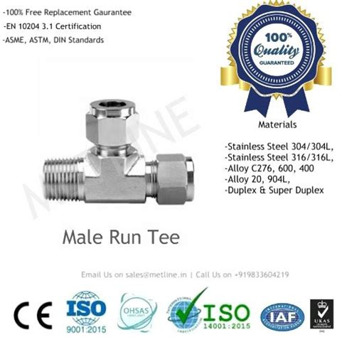 Stainless Steel Male Run Tee Manufacturers Top Ferrule Fitting Factory