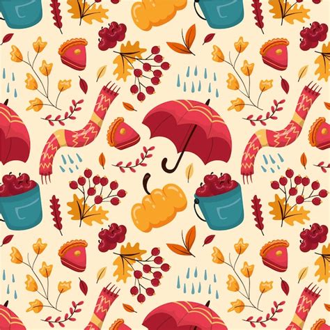 Free Vector Flat Pattern Design For Fall Season