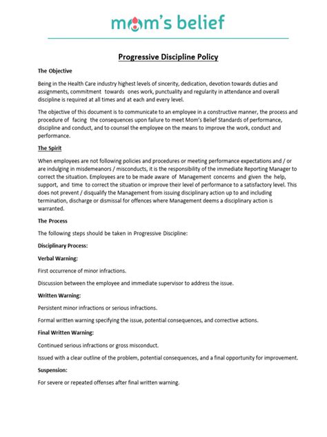 Progressive Discipline Policy Pdf Disciplines Crimes