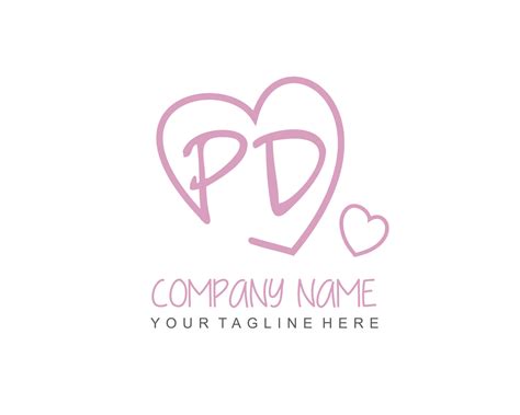 Initial Pd With Heart Love Logo Template Vector 20087826 Vector Art At