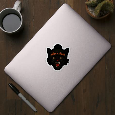 Black Cat Alice In Chains Black Cat Sticker Teepublic