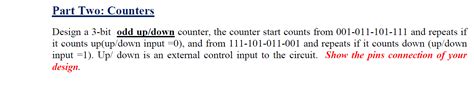 solved part two counters design a 3 bit odd up down