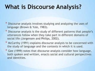 Discourse Analysis An Introductionpptx