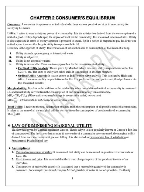 Consumer Equilibrium Download Free Pdf Utility Economic Equilibrium