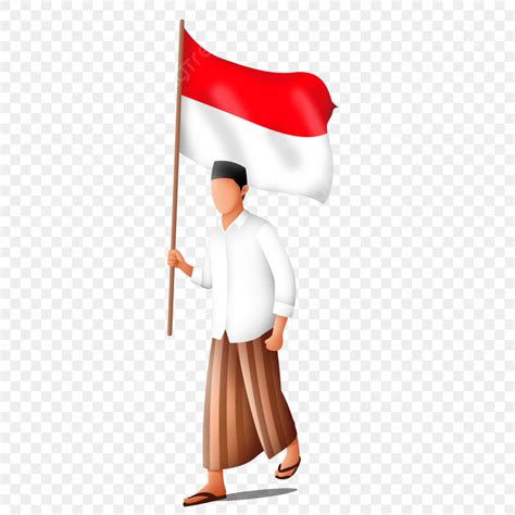 Bendera Merah Putih Png Image Santri Membawa Bendera Merah Putih Santri Bendera Merah Putih