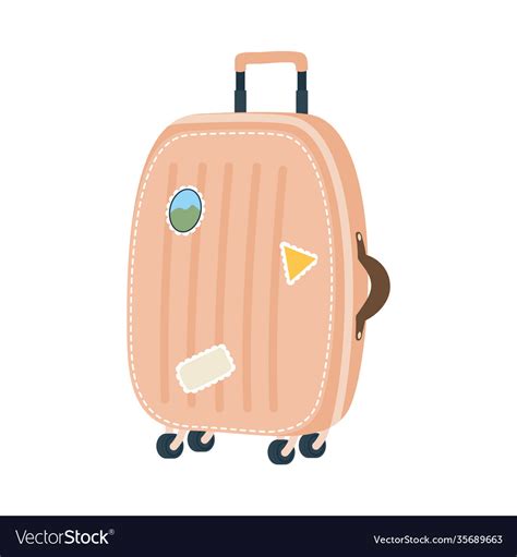Brown Bag With Stickers Isolated Design Royalty Free Vector