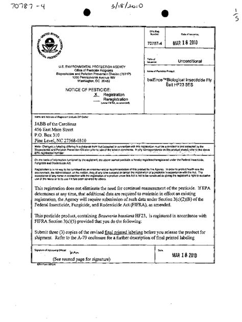 Fillable Online Us Epa Pesticides Label Balence Biological