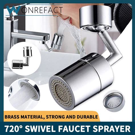 Universal 720° Degree Swivel Sink Faucet Aerator Big Angle Large Flow Dual Function Water