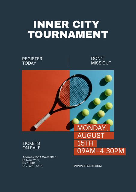 Inner Tennis Tournament Announcement Online Poster A2 Template Vistacreate