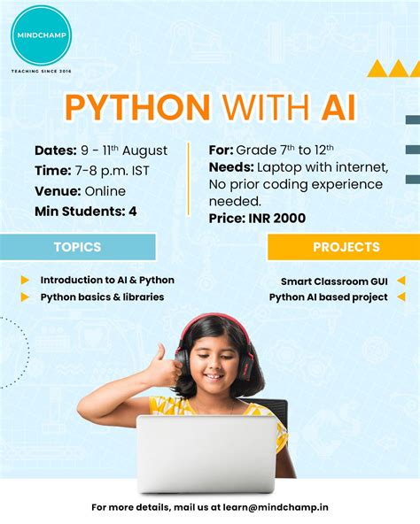 Summer Workshop For International Students Python With Ai Mindchamp