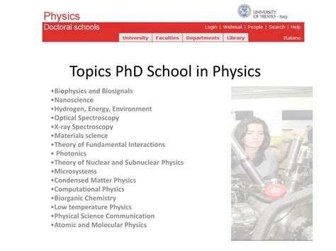 Ppt Phd School In Physics Powerpoint Presentation Free Download Id