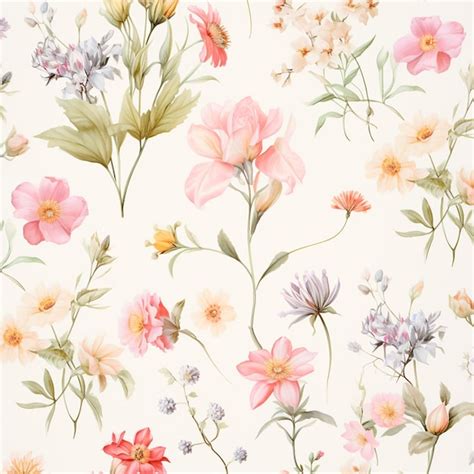 Premium Photo Flower Patter Pastel Colors Light Colors