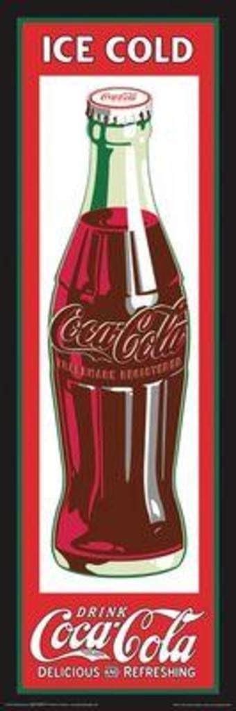 Coca Cola Bottle Poster 12 X 36in Coca Cola Wall Posters