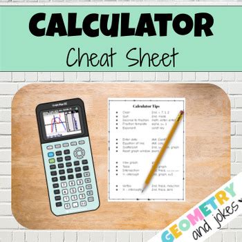 Calculator Tips Cheat Sheet Reminders Algebra By Geometry And Jokes