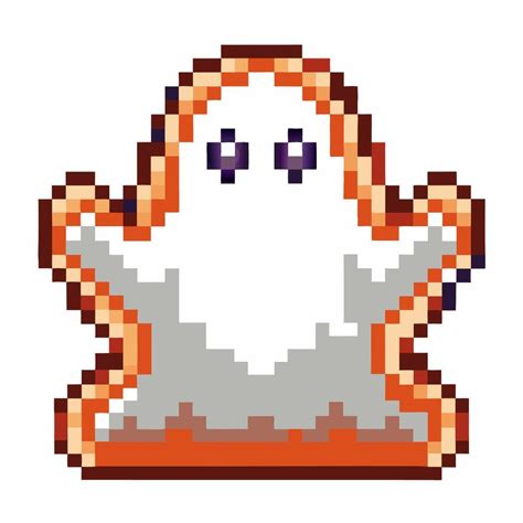 Pixel Ghost Character Retro Game Sprite Spooky Halloween Monster