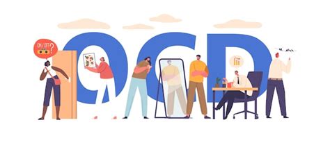 Premium Vector People With Ocd Concept Obsessivecompulsive Disorder Experience Persistent