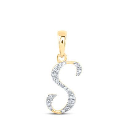 10kt Yellow Gold Womens Round Diamond S Initial Letter Pendant 112
