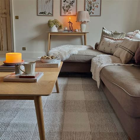 Chunky Beige Wool Style Rug Etta Living Room Rugs Kukoon Rugs Online