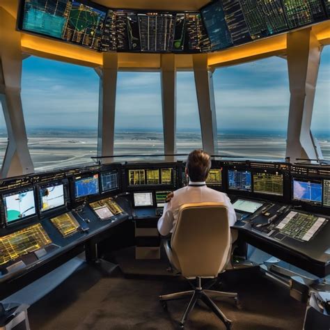 Premium Ai Image Air Traffic Controller Safeguarding Skies Ensuring