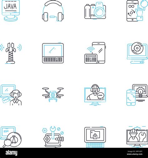 Cyber Security Linear Icons Set Encryption Malware Firewall Hackers
